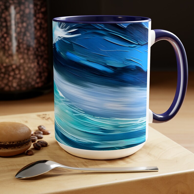 Coastal Ocean Wave Ceramic Coffee Mug Tropical Escape Coffee Cup ...