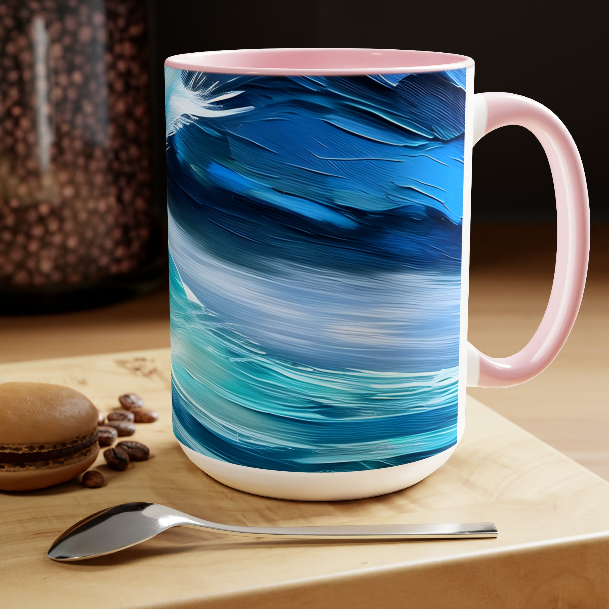 Coastal Ocean Wave Ceramic Coffee Mug Tropical Escape Coffee Cup ...