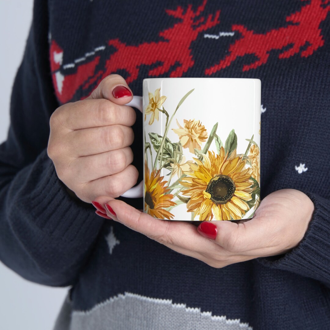 Floral Coffee Mug Flower Patterned Mug Floral Mug Garden Mug Dainty ...