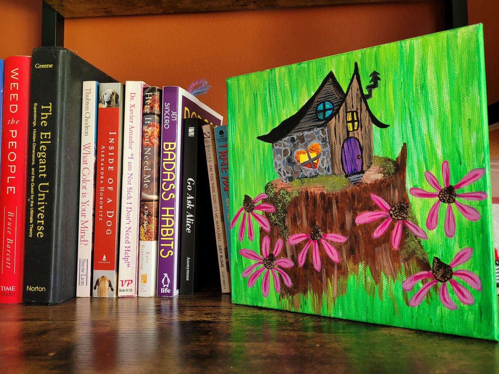 Original Acrylic, "whimsical Willow Stump" - Etsy