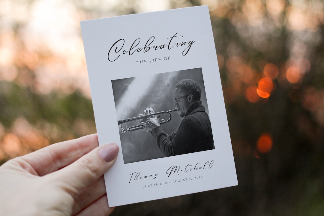 In Loving Memory Template, Funeral Program, Editable Double-sided ...