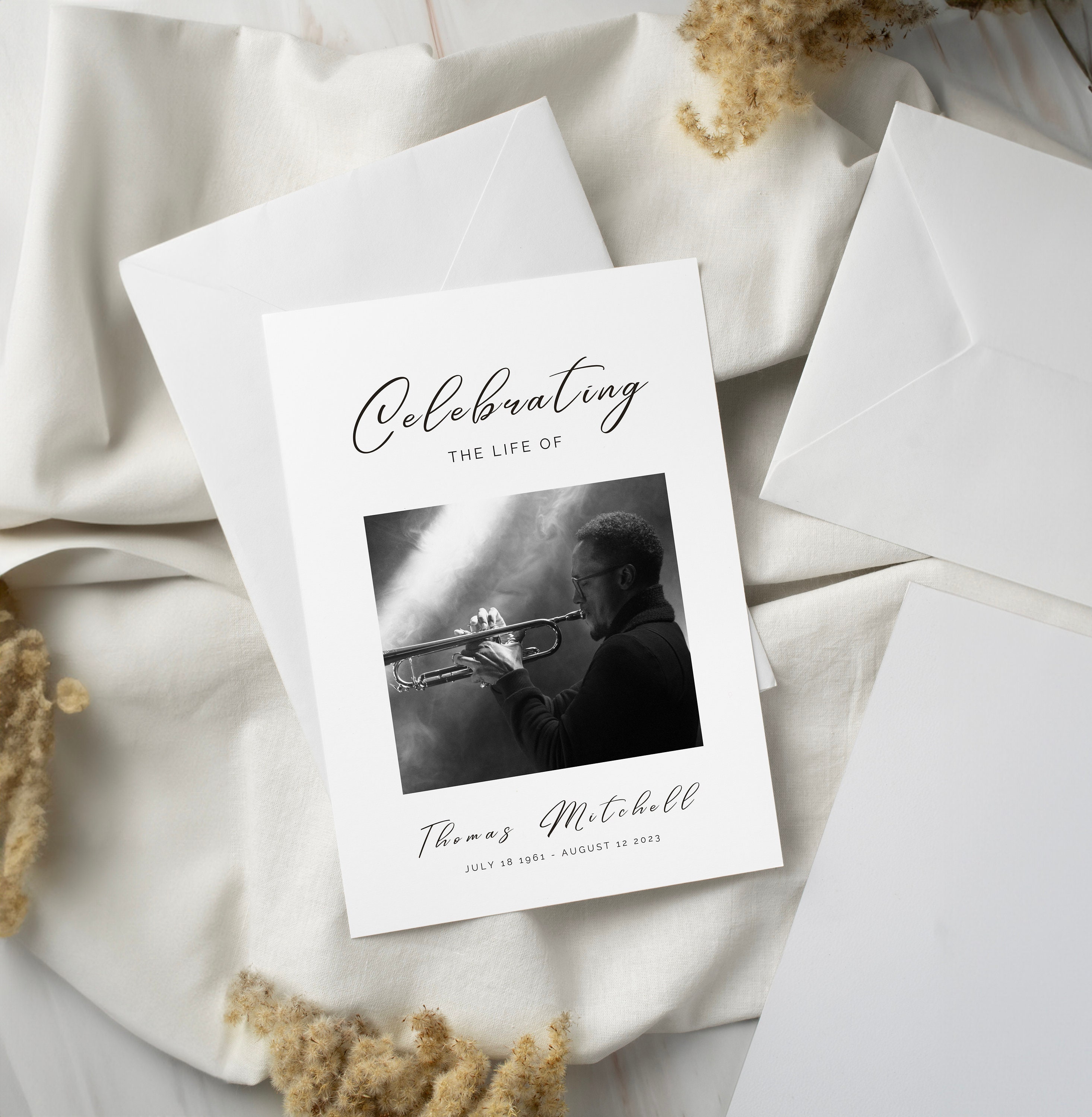 In Loving Memory Template, Funeral Program, Editable Double-sided ...