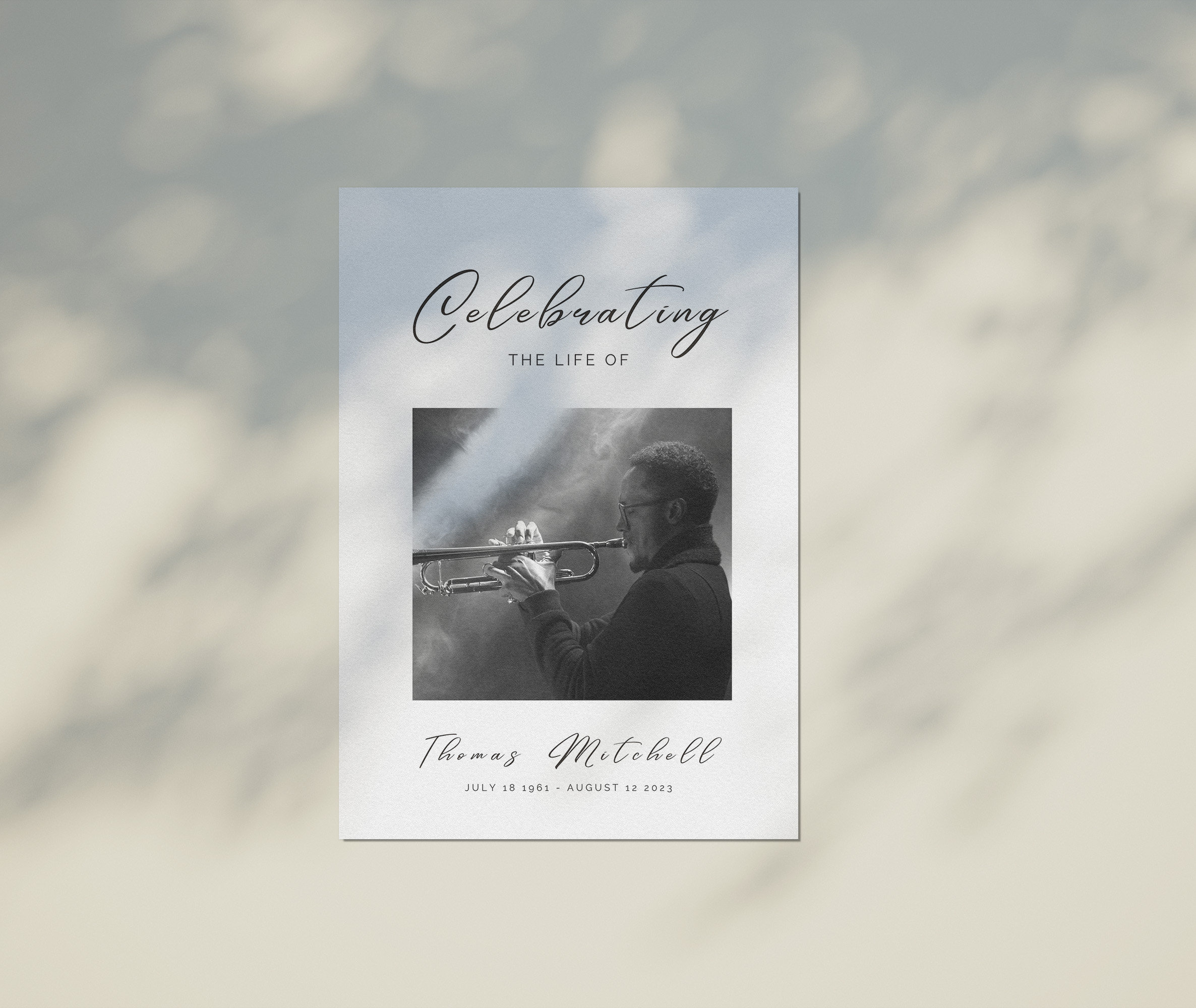 In Loving Memory Template, Funeral Program, Editable Double-sided ...