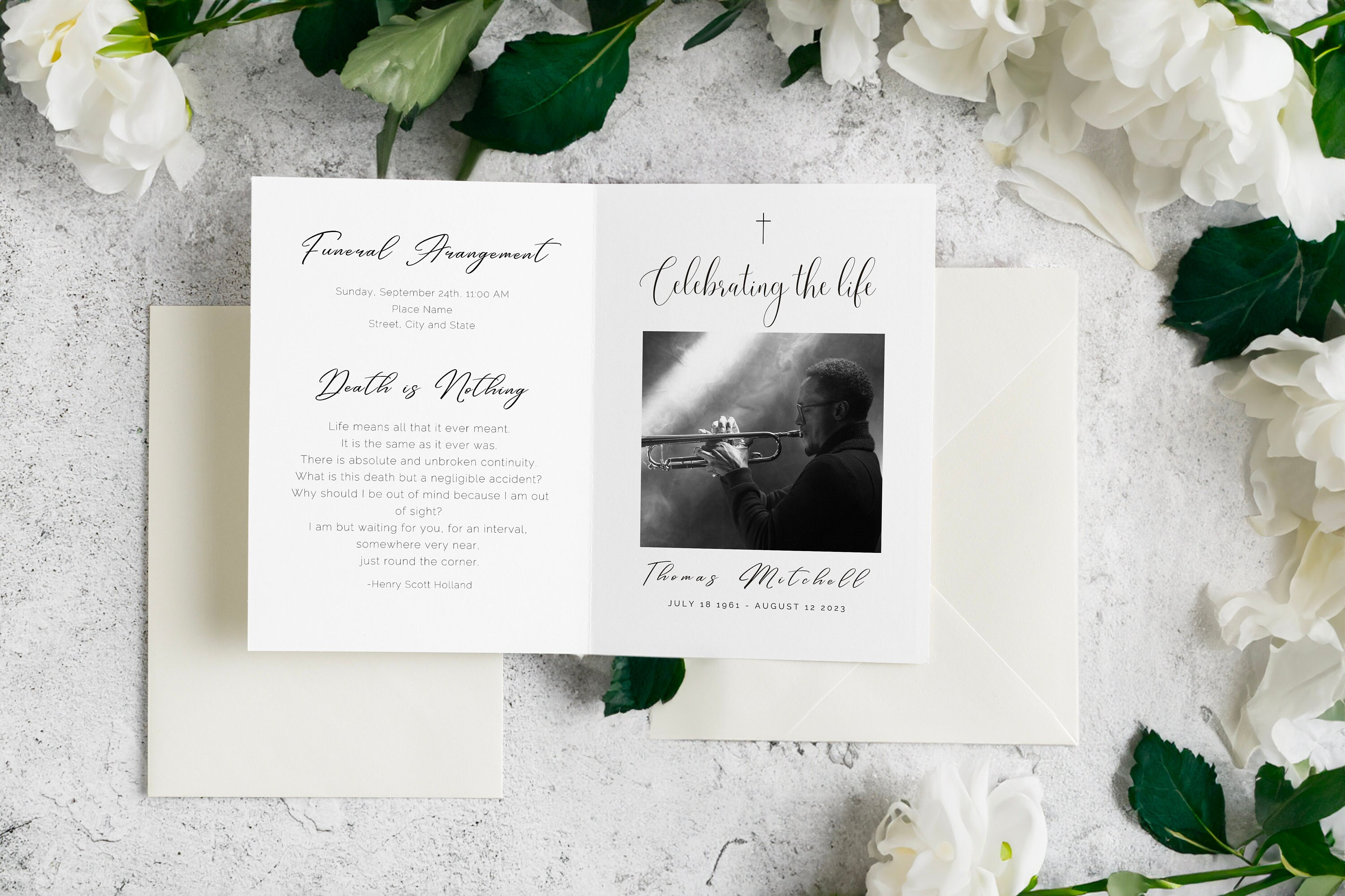 Celebration of Life Template, Funeral Program, Editable Double-sided ...