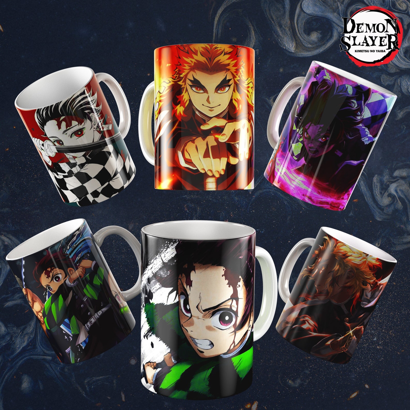 Demon Slayer Anime Mug Designs in JPEG - Etsy
