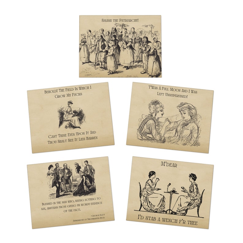 Funny Vintage Friendship Cards (5-pack) - Etsy