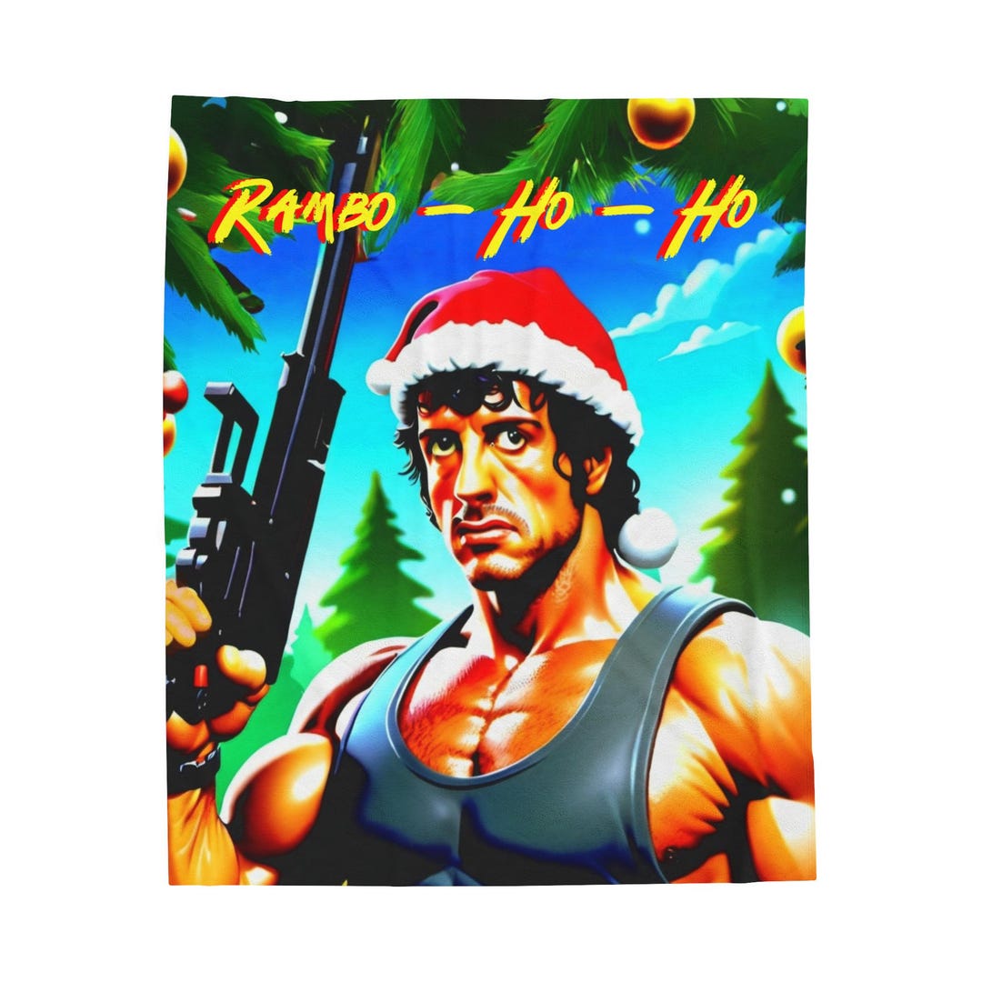 Rambo Blanket Velveteen Throw Hilarious Christmas Gifts First Blood ...