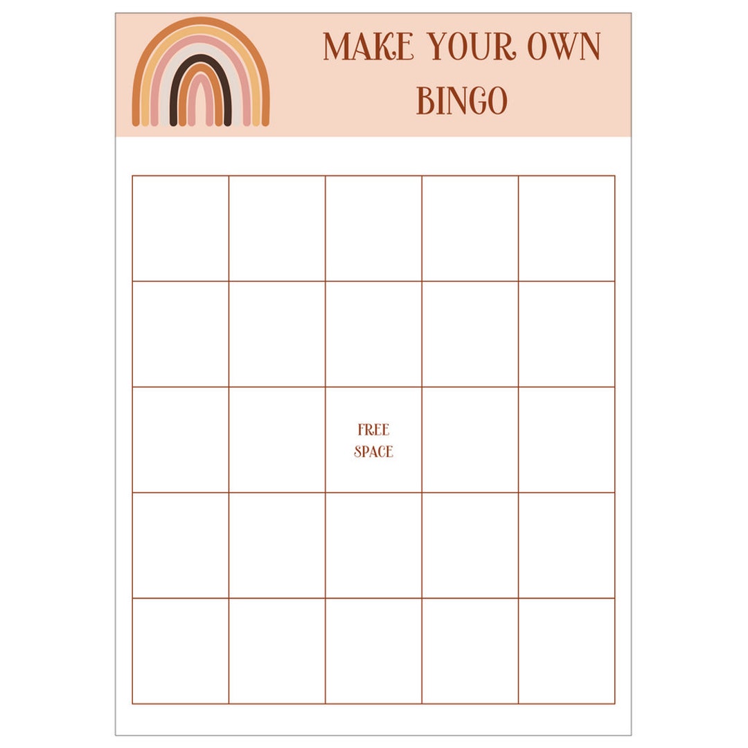 Make Your Own Bingo Cards Pack of 25 Double-sided Customizable Bingo ...