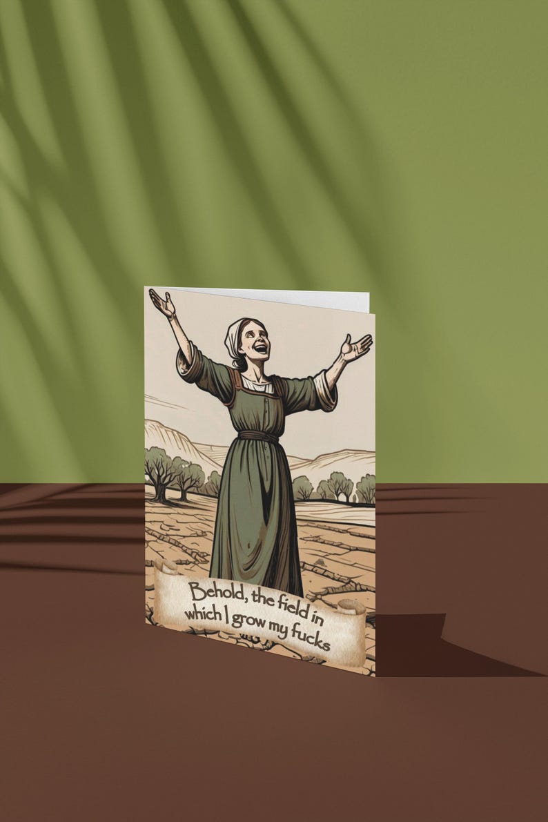 Behold the Field Greeting Card | Dark Ages Greetings | Funny Swear ...