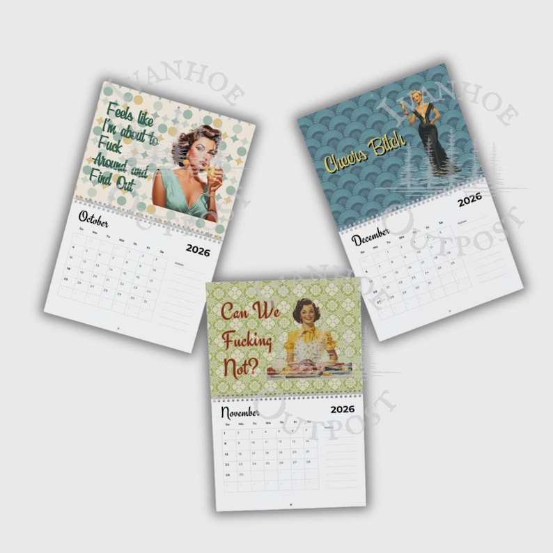2026 Sarcastic Housewife Wall Calendar | Sweary Affirmations | Sassy ...