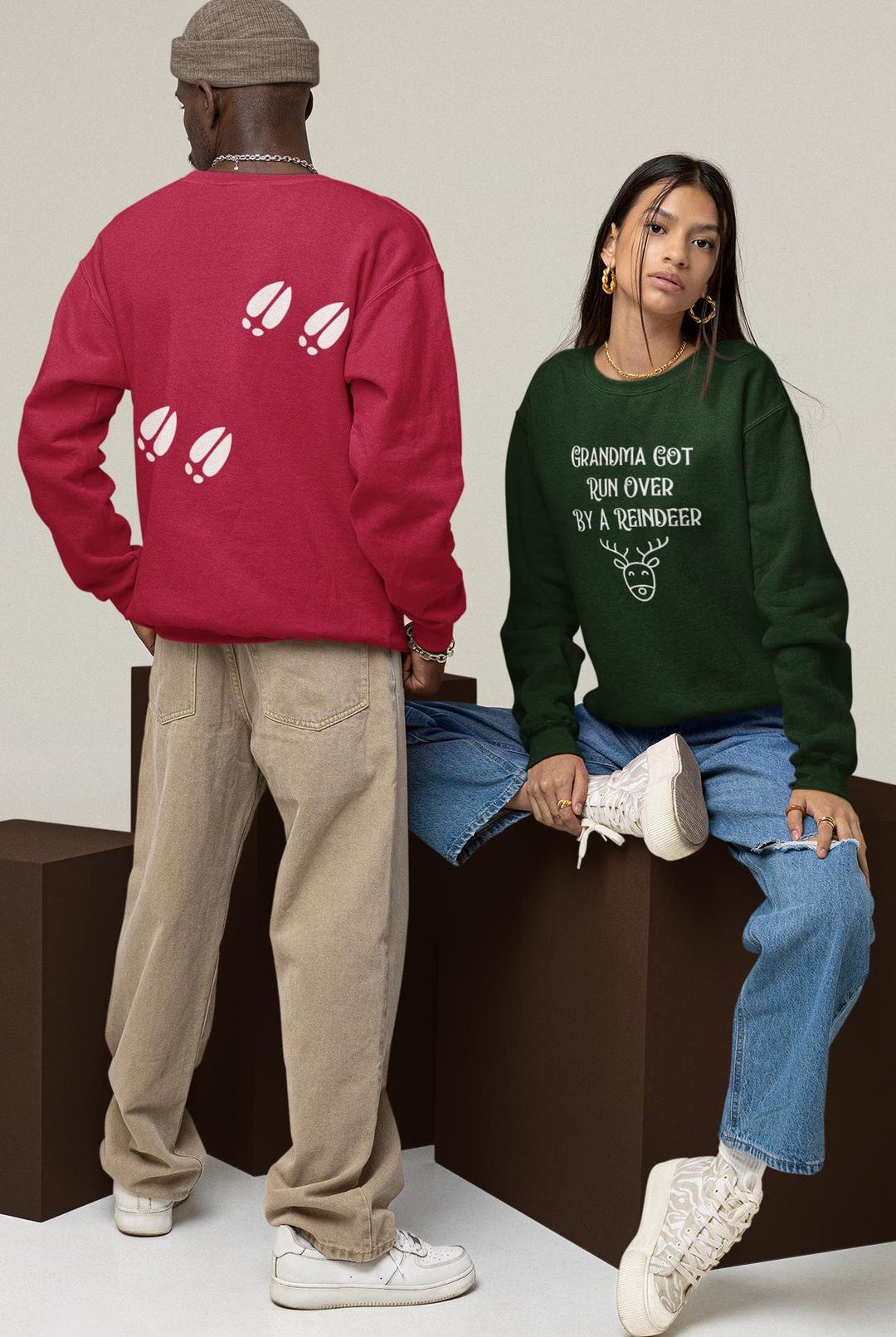 Reindeer Sweat - Grandma Got Run Over by A Reindeer Sweatshirt | Funny ...