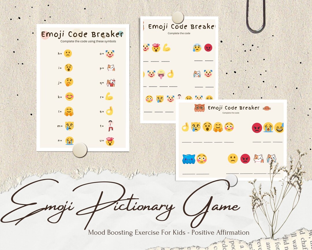 Positive Feelings for Kids Emoji Pictionary Game Printable - Etsy