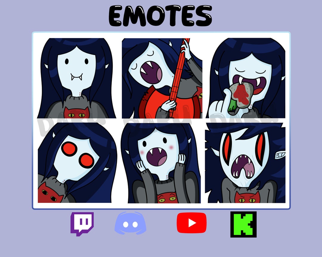 Emotes Pack MARCELINE Adventure Time for Twitch/discord/youtube - Etsy
