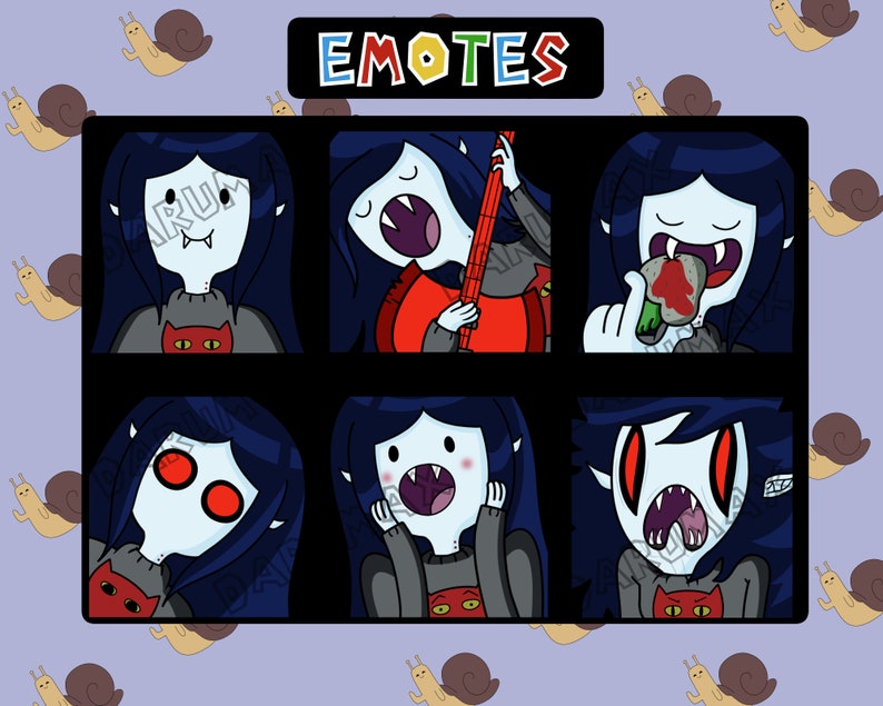 Emotes Pack MARCELINE Adventure Time for - Etsy