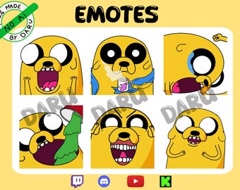 Animated Emotes Pack JAKE Adventure Time for Twitch/discord/youtube ...