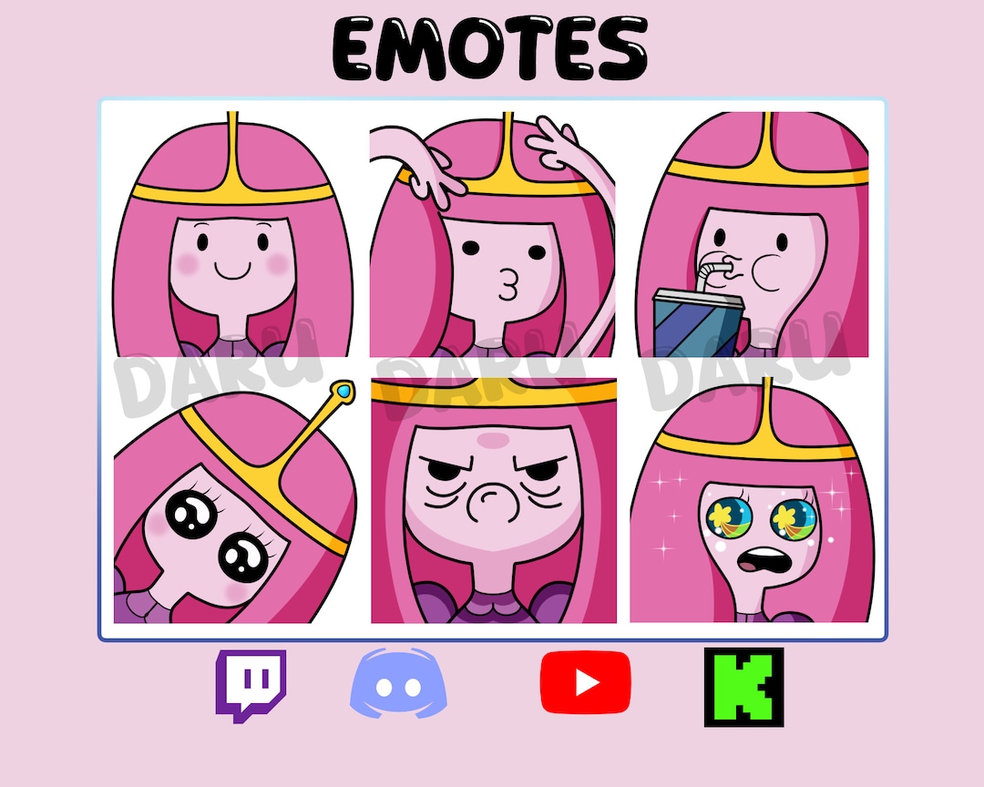Emotes Pack PRINCESS BUBBLE GUM Adventure Time for Twitch/discord ...