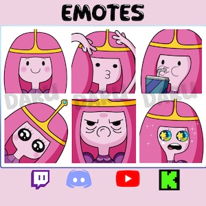 Emotes Pack PRINCESS BUBBLE GUM Adventure Time for Twitch/discord ...