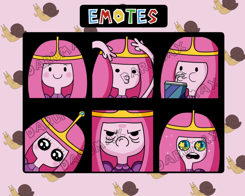 Emotes Pack PRINCESS BUBBLE GUM Adventure Time for Twitch/discord ...