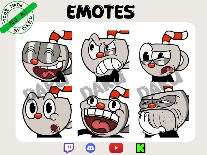 Animated Emotes Pack CUPHEAD for Twitch/discord/youtube/kick - Etsy