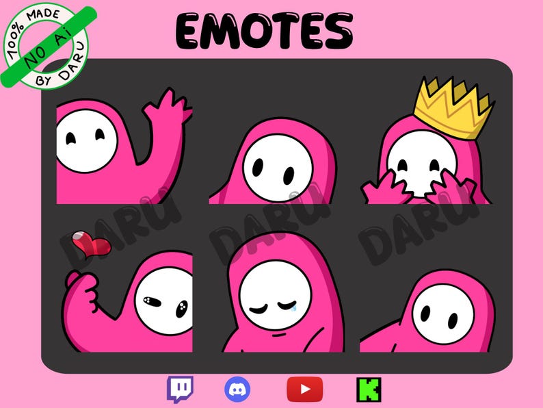 Animated Emotes Pack FALL GUYS ( All Colors ) for Twitch/discord ...