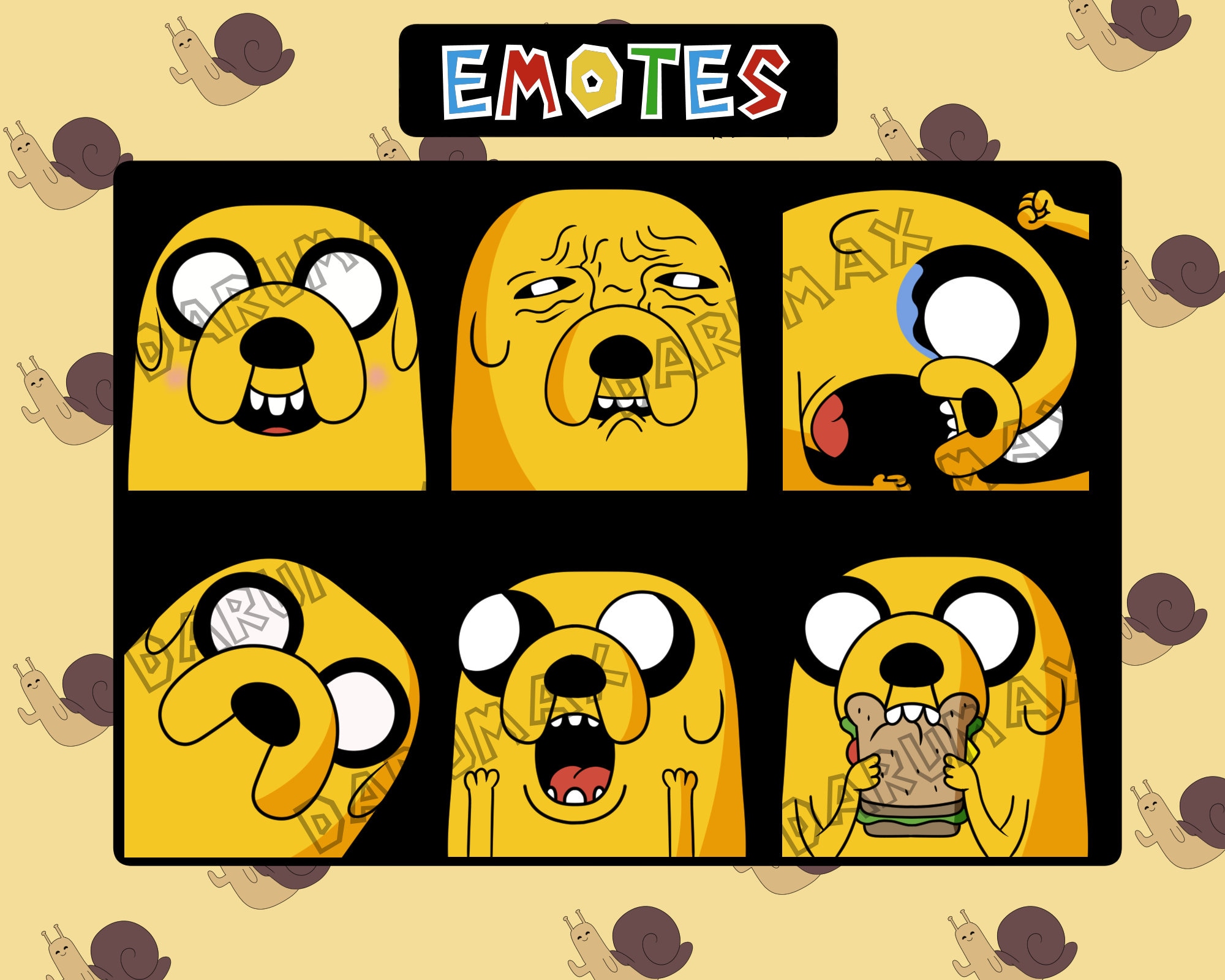 Emotes Pack JAKE Adventure Time for Twitch/discord/youtube - Etsy