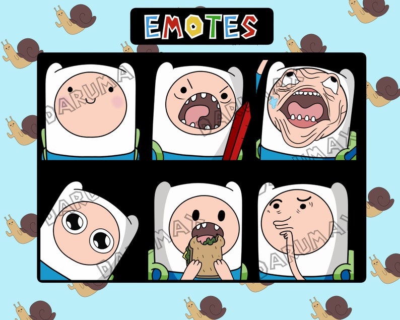 Emotes Pack FINN Adventure Time for Twitch/discord/youtube - Etsy
