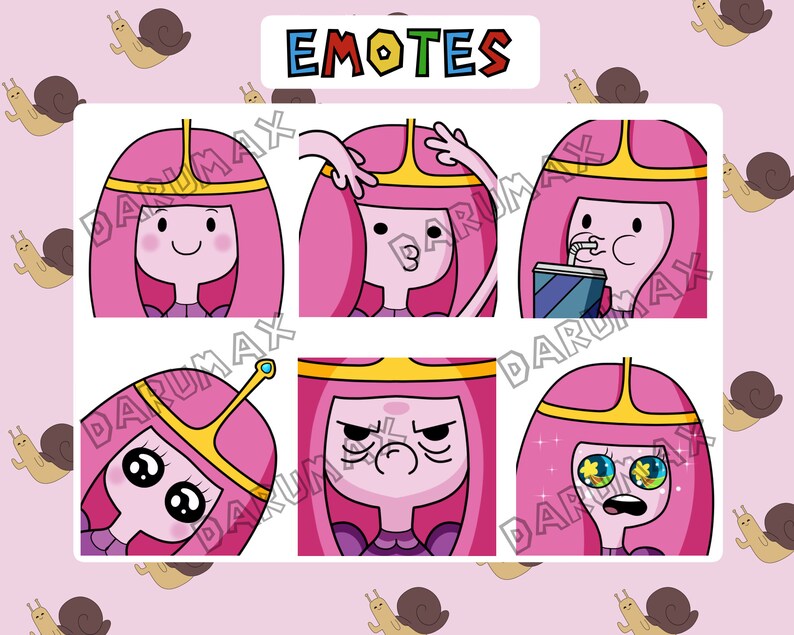 Emotes Pack PRINCESS BUBBLE GUM Adventure Time for Twitch/discord ...