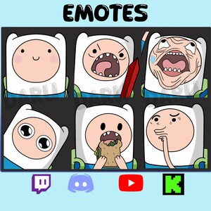 Emotes Pack FINN Adventure Time for Twitch/discord/youtube - Etsy