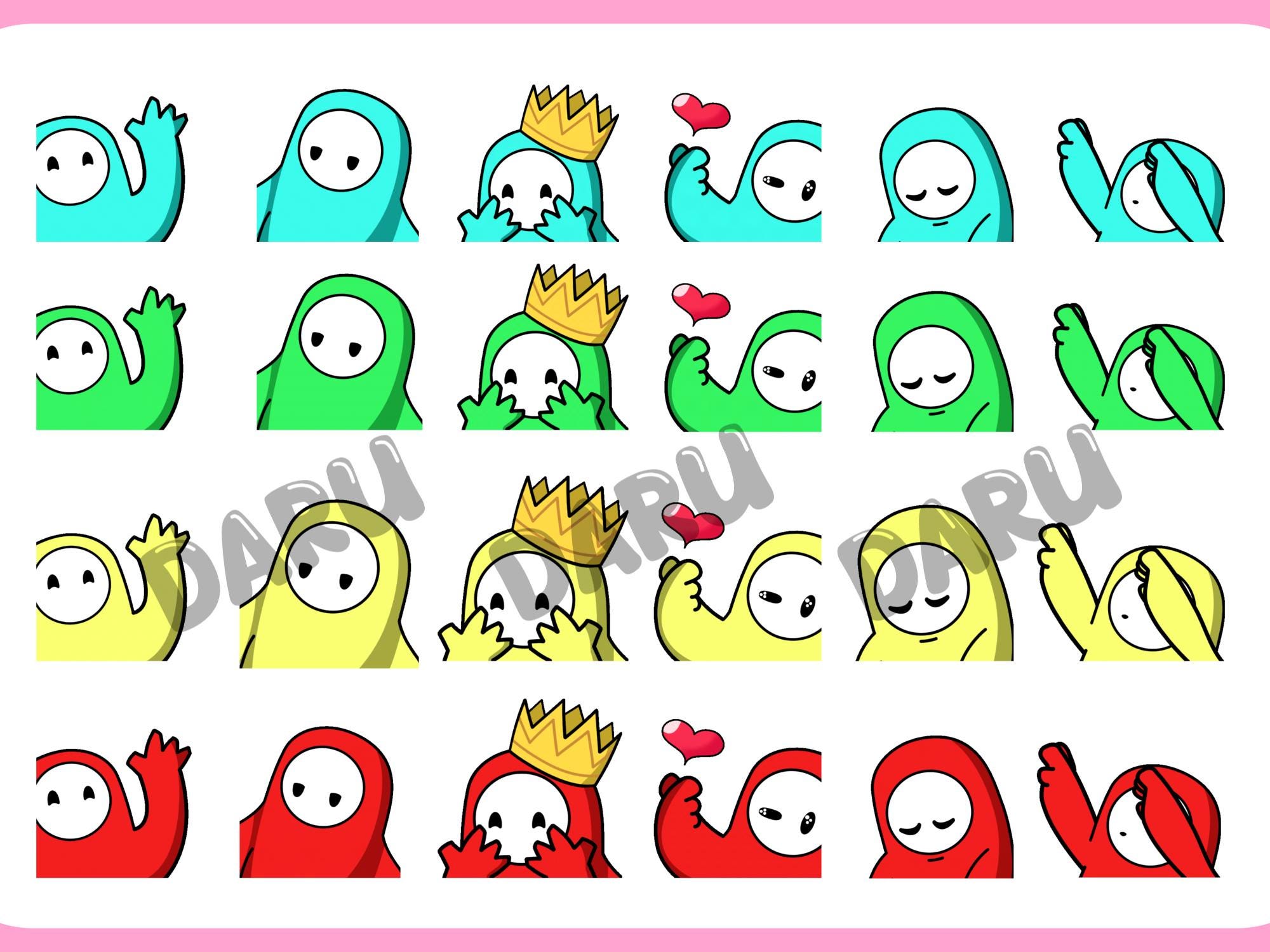 Animated Emotes Pack FALL GUYS ( All Colors ) for Twitch/discord ...