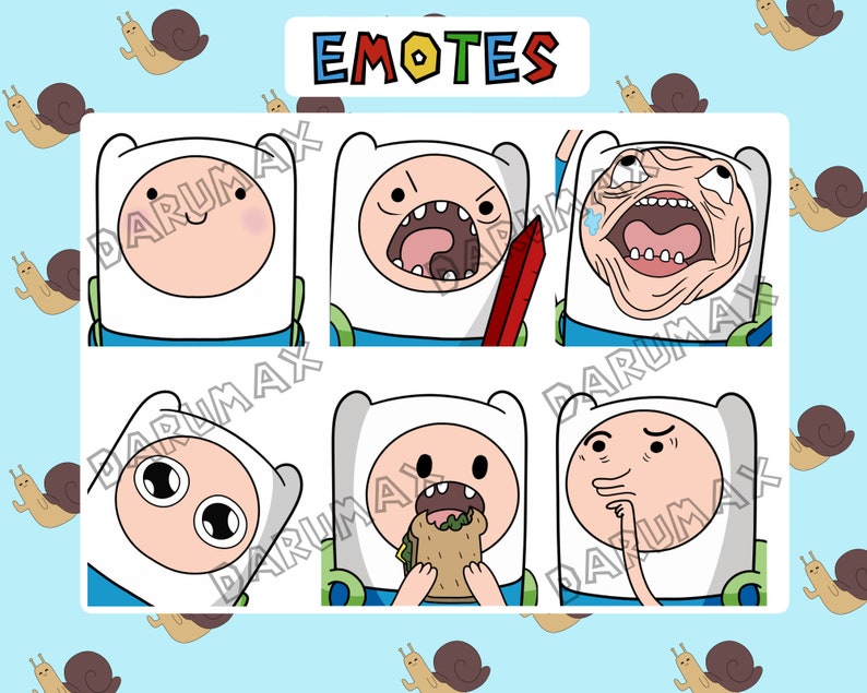 Emotes Pack FINN Adventure Time for Twitch/discord/youtube - Etsy