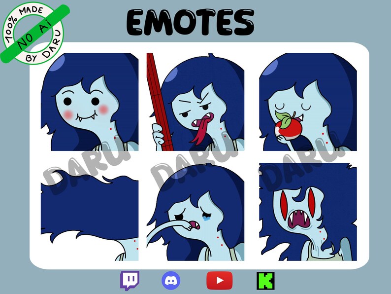 Animated Emotes Pack MARCELINE Adventure Time for Twitch/discord ...
