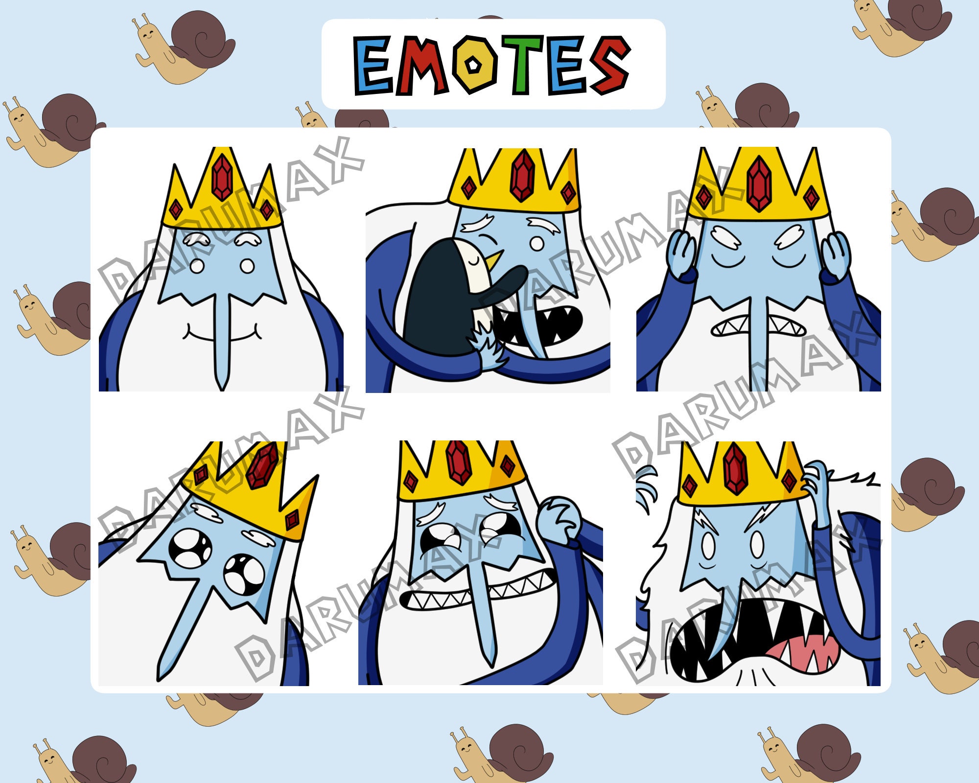 Emotes Pack ICE KING Adventure Time for Twitch/discord/youtube - Etsy