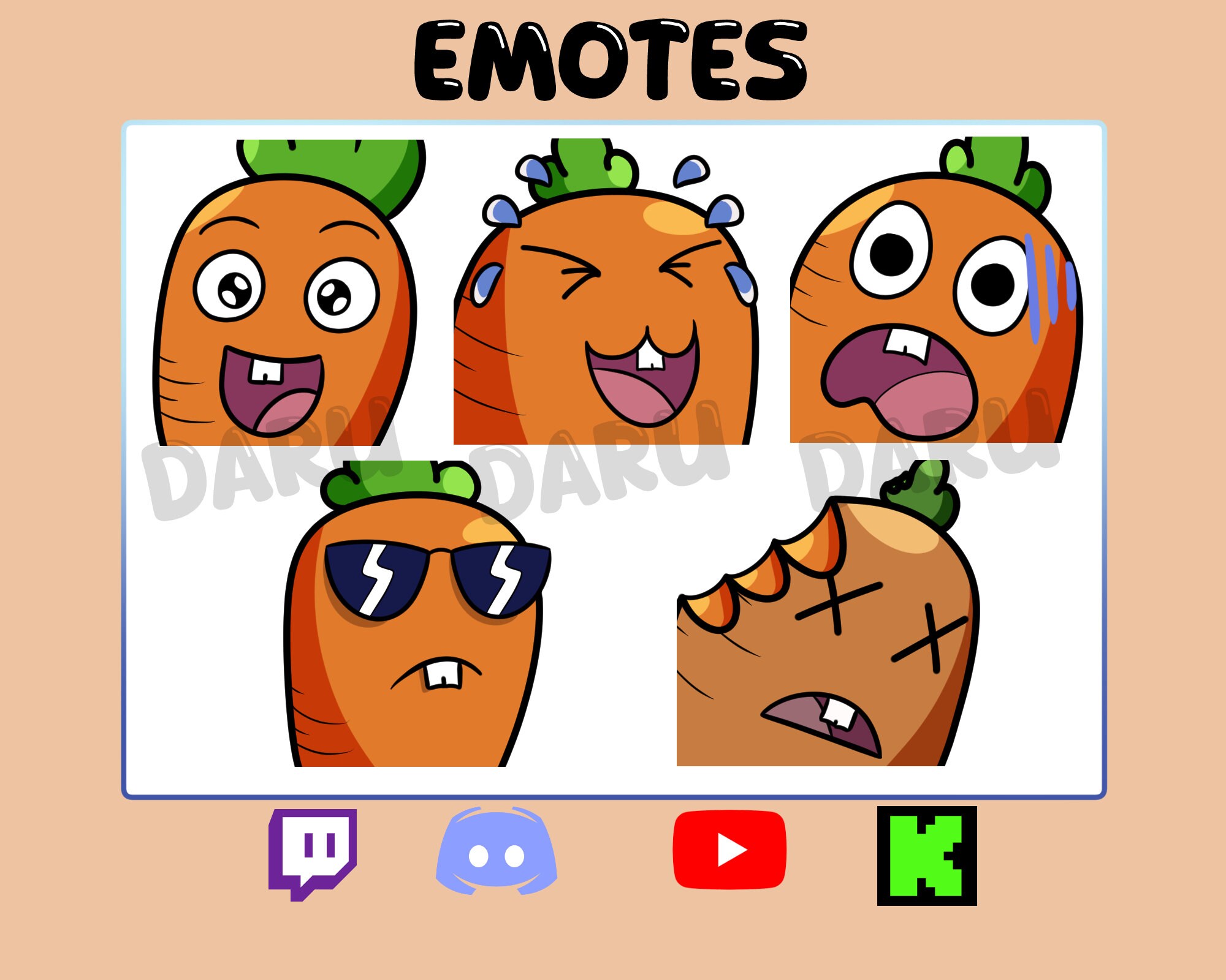 CARROT Emotes Pack für Twitch/Discord/Youtube/Kick - Etsy.de