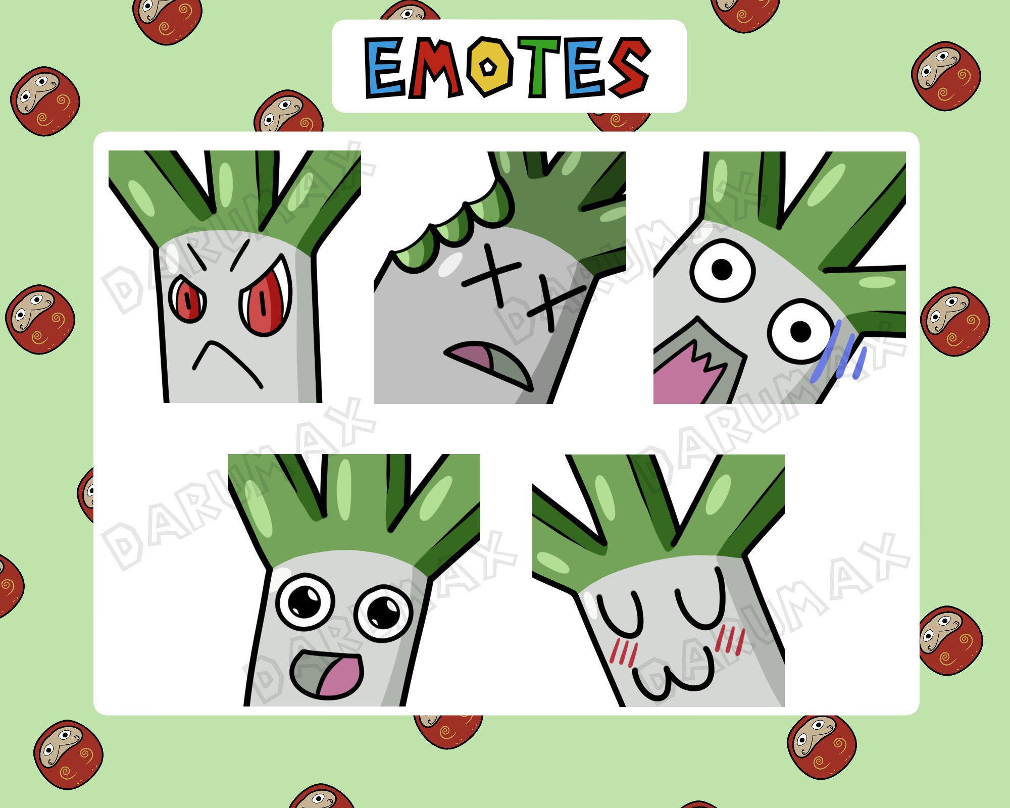 Emotes Pack LEEK for Twitch/discord/youtube - Etsy