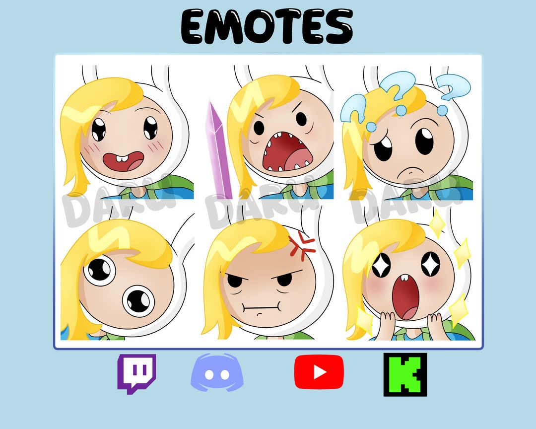 FIONNA Adventure Time Emotes Pack for Twitch/discord/youtube/kick - Etsy
