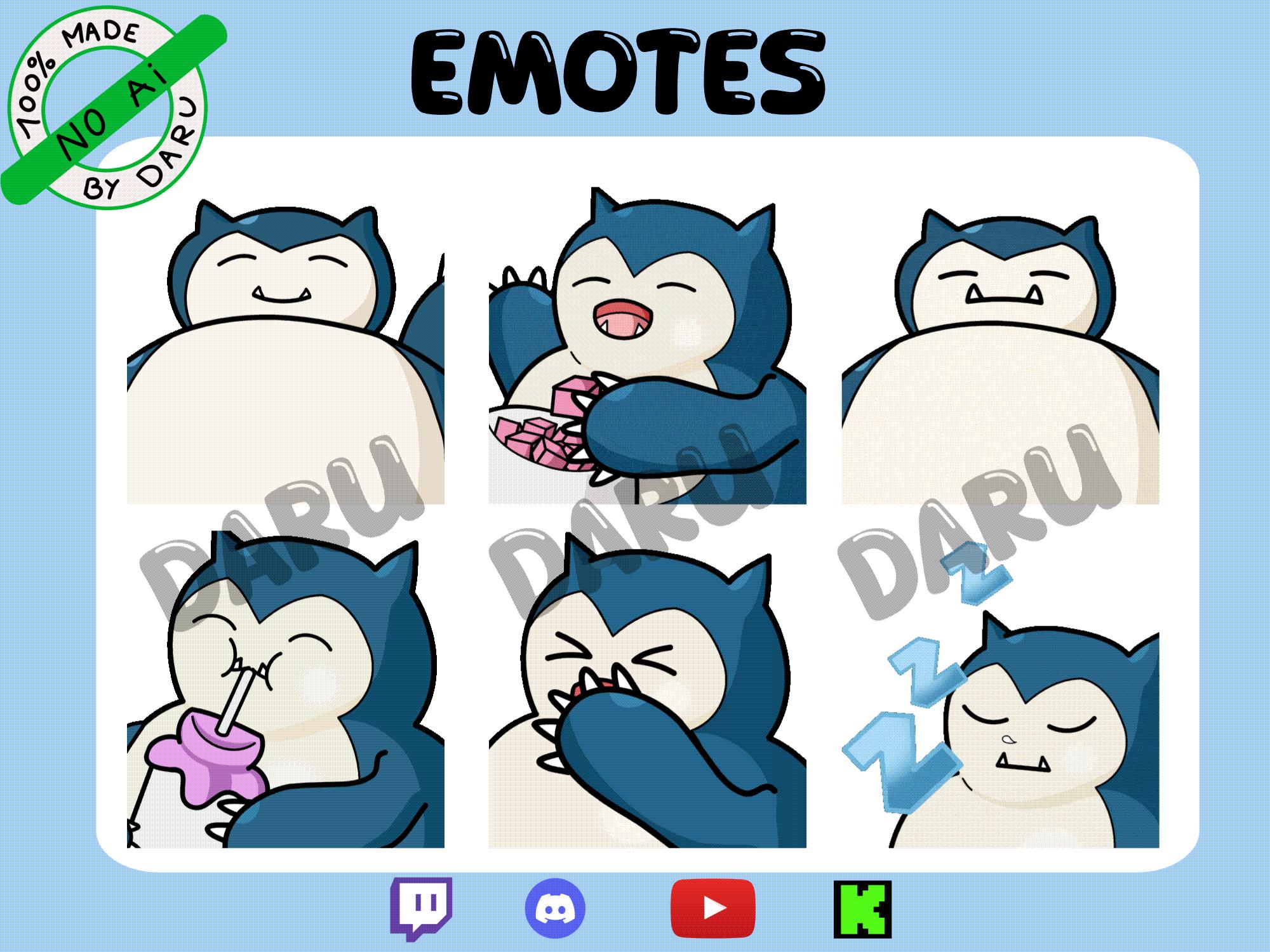 Animated Emotes Pack SNORLAX for Twitch/discord/youtube/kick - Etsy