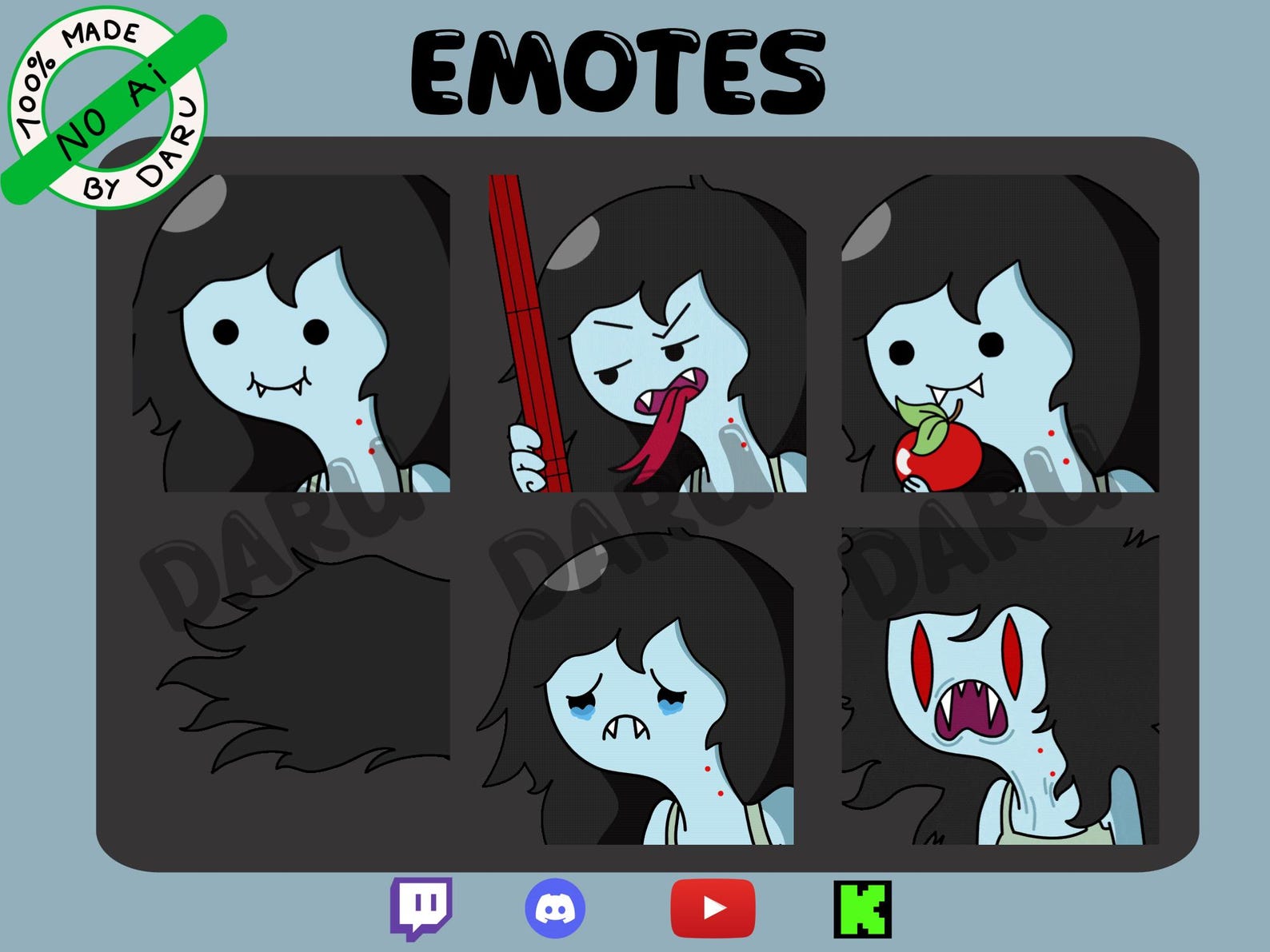 Animated Emotes Pack MARCELINE Adventure Time for Twitch/discord ...