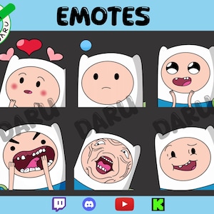 Animated Emotes Pack FINN Adventure Time for Twitch/discord/youtube ...