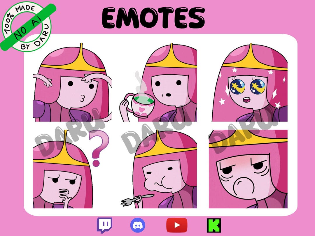 Animated Emotes Pack PRINCESS BUBBLE GUM Adventure Time for Twitch ...