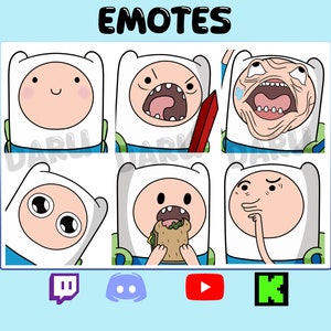 Emotes Pack FINN Adventure Time for Twitch/discord/youtube - Etsy