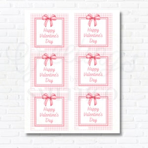 Printable Valentine's Day Card for Kids, Pink Gift Tag, Class Valentine ...