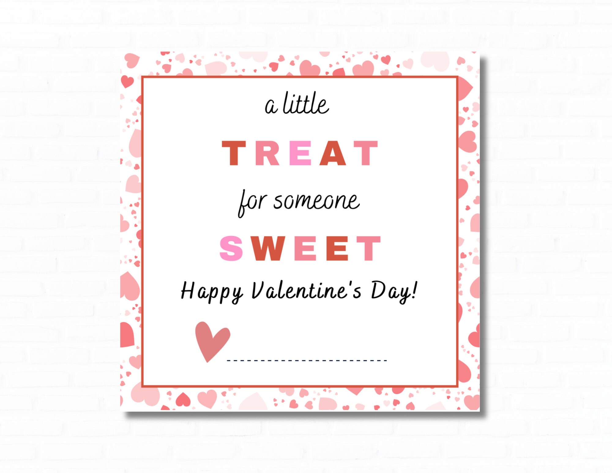Printable Valentine's Day Card for Kids, NO EDITING A Little Treat for ...