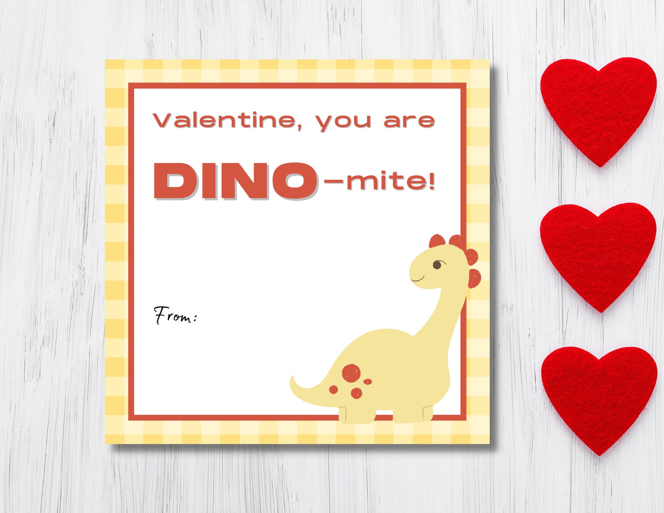 Printable Valentine's Day Card for Kids, Dinosaur Valentine's Day Card ...