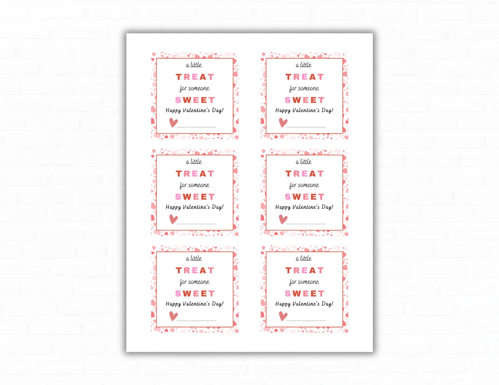 Printable Valentine's Day Card for Kids, NO EDITING A Little Treat for ...