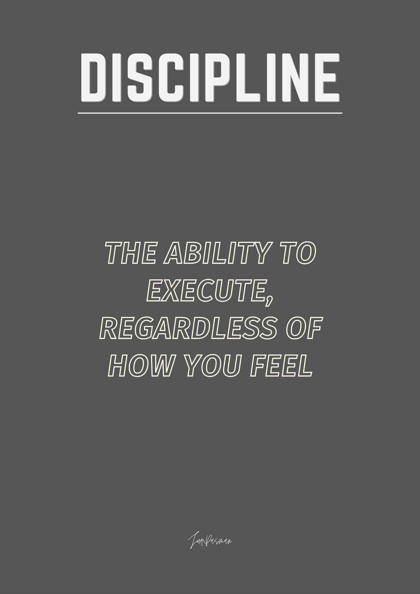 DISCIPLINE Poster - Etsy