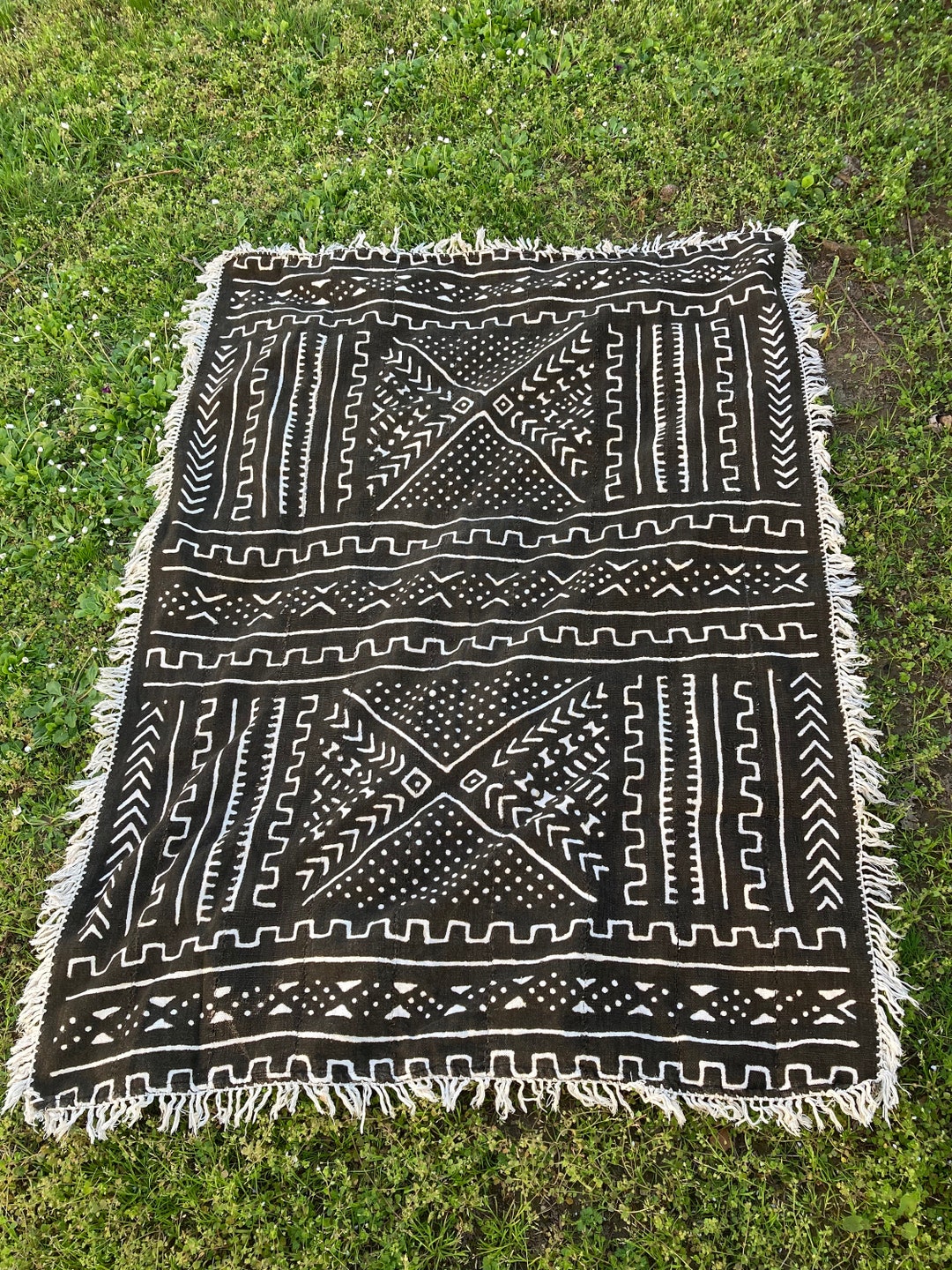 Bogolan 2 Colors/mud Cloth/fabric/upholstery/hand Woven/mali/tribal ...