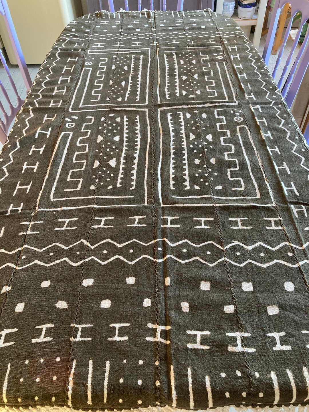 Bogolan 2 Colors/mud Cloth/fabric/tapestry/handwoven/mali/tribal ...