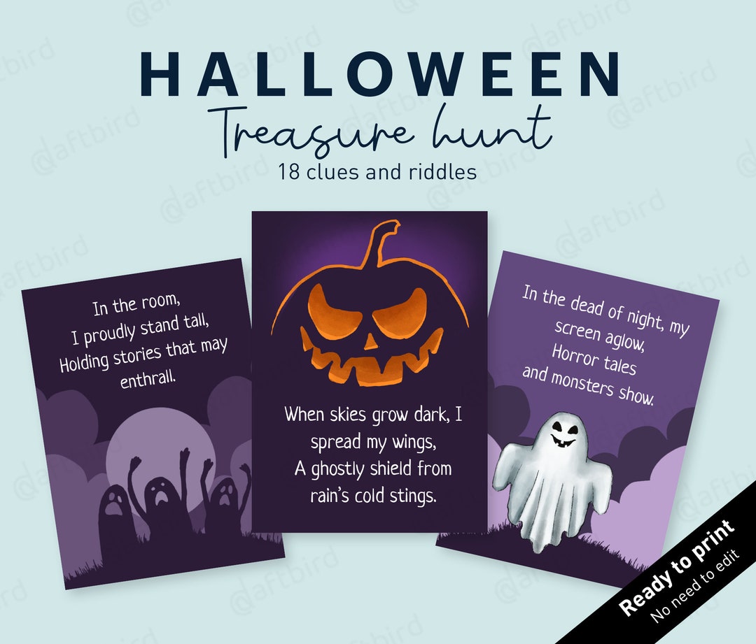 Halloween Scavenger / Treasure Hunt for Kids With Scary Clues - Etsy