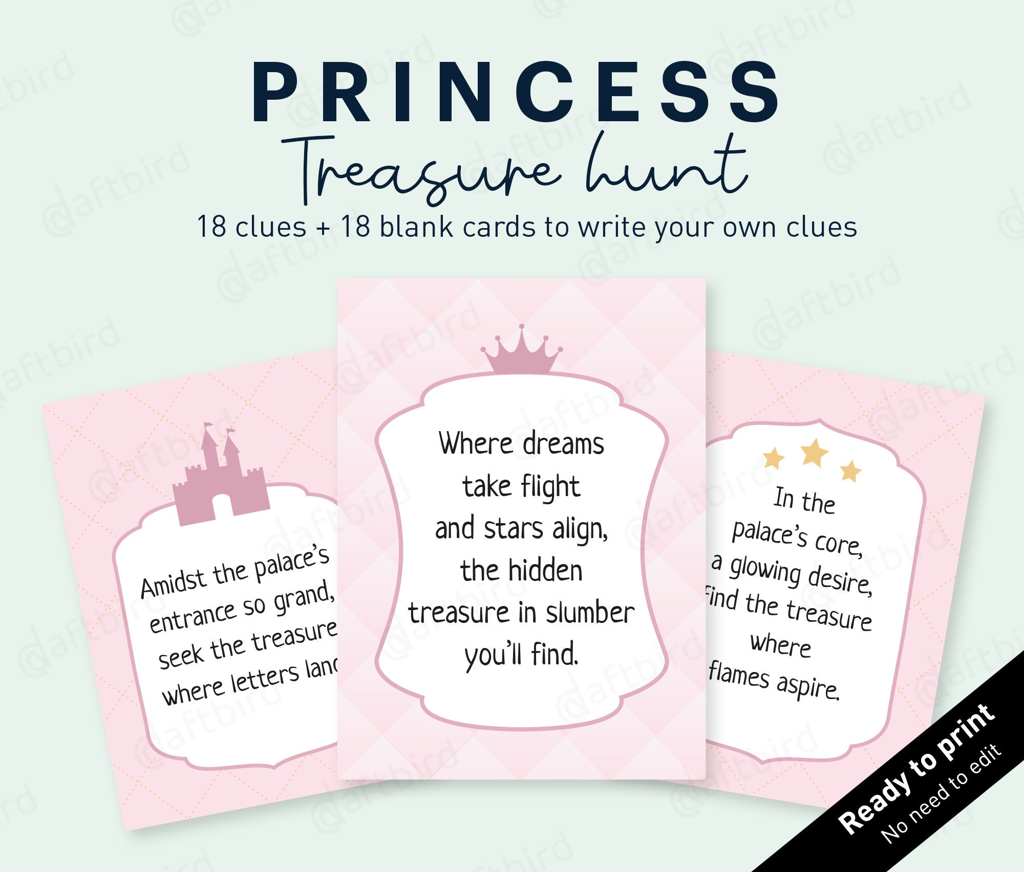 Princess Scavenger / Treasure Hunt for Kids Around the House - Etsy