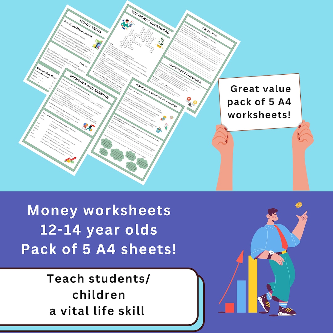 Printable Money and Finance Worksheets (PDF) - Pack of 5 A4 Sheets - 12 ...